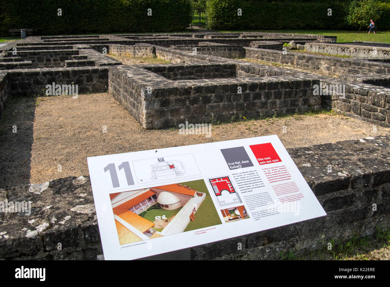 Archeological site showing remains of Roman villa / Gallo-Roman manor ...
