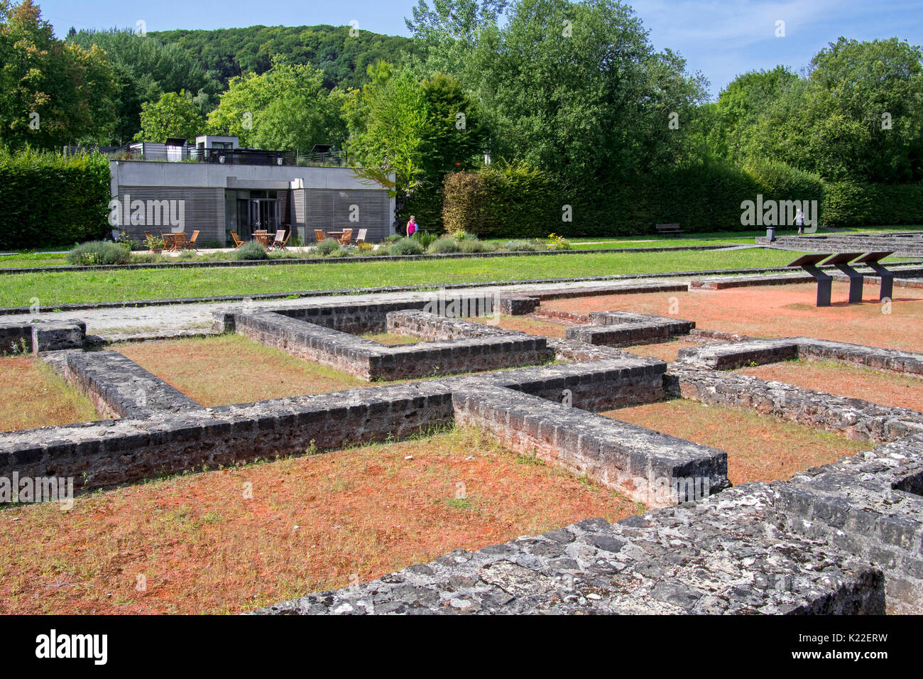 Archeological site showing remains of Roman villa / Gallo-Roman manor ...