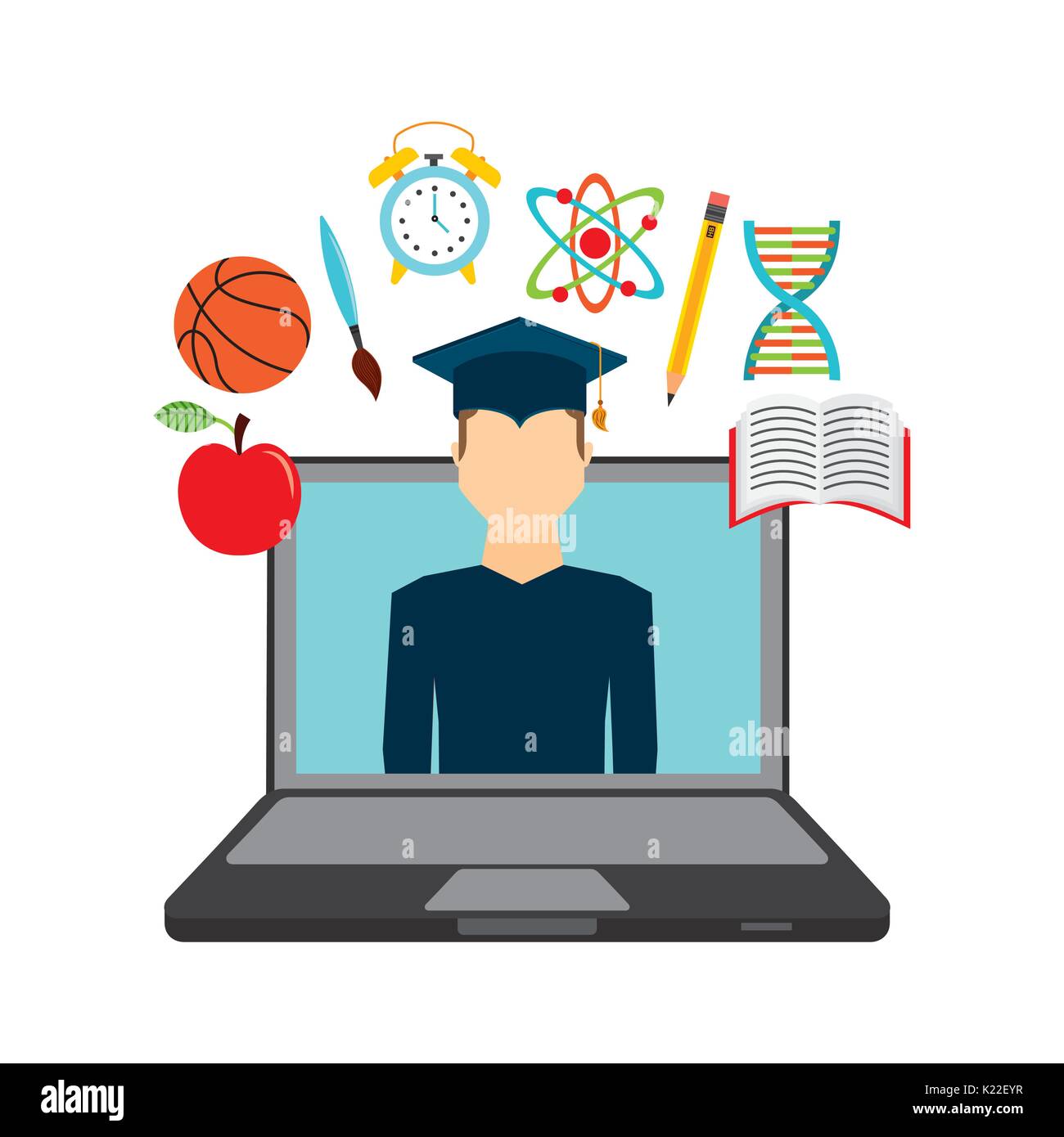 Graduation cap planet icon Cut Out Stock Images & Pictures - Alamy