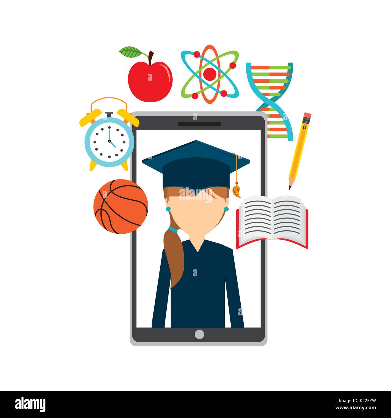 Graduation cap planet icon Cut Out Stock Images & Pictures - Alamy