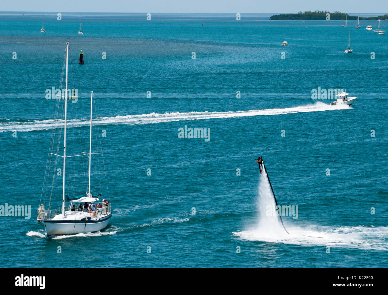 The water transportation around Key West town island (Florida Stock ...