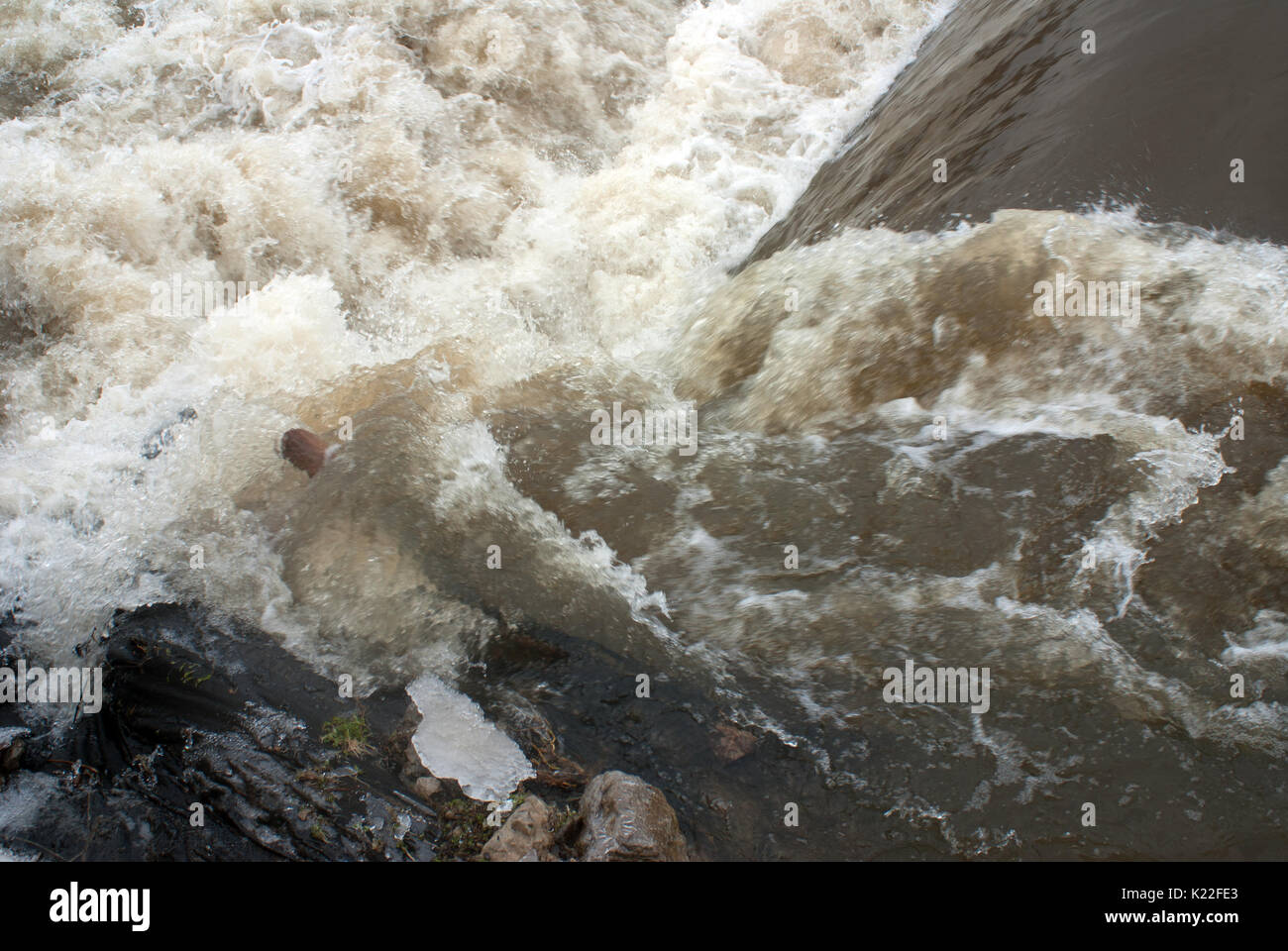 High water in the Grand River during a winter storm Stock Photo - Alamy