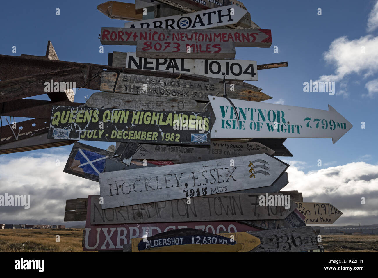 Totem Pole Stanley Falkland Islands (Malvinas Stock Photo - Alamy