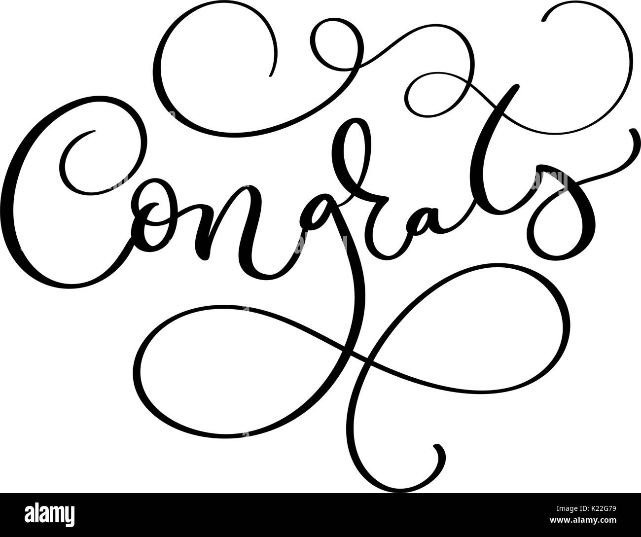 Congrats word on white background. Hand drawn Calligraphy lettering ...
