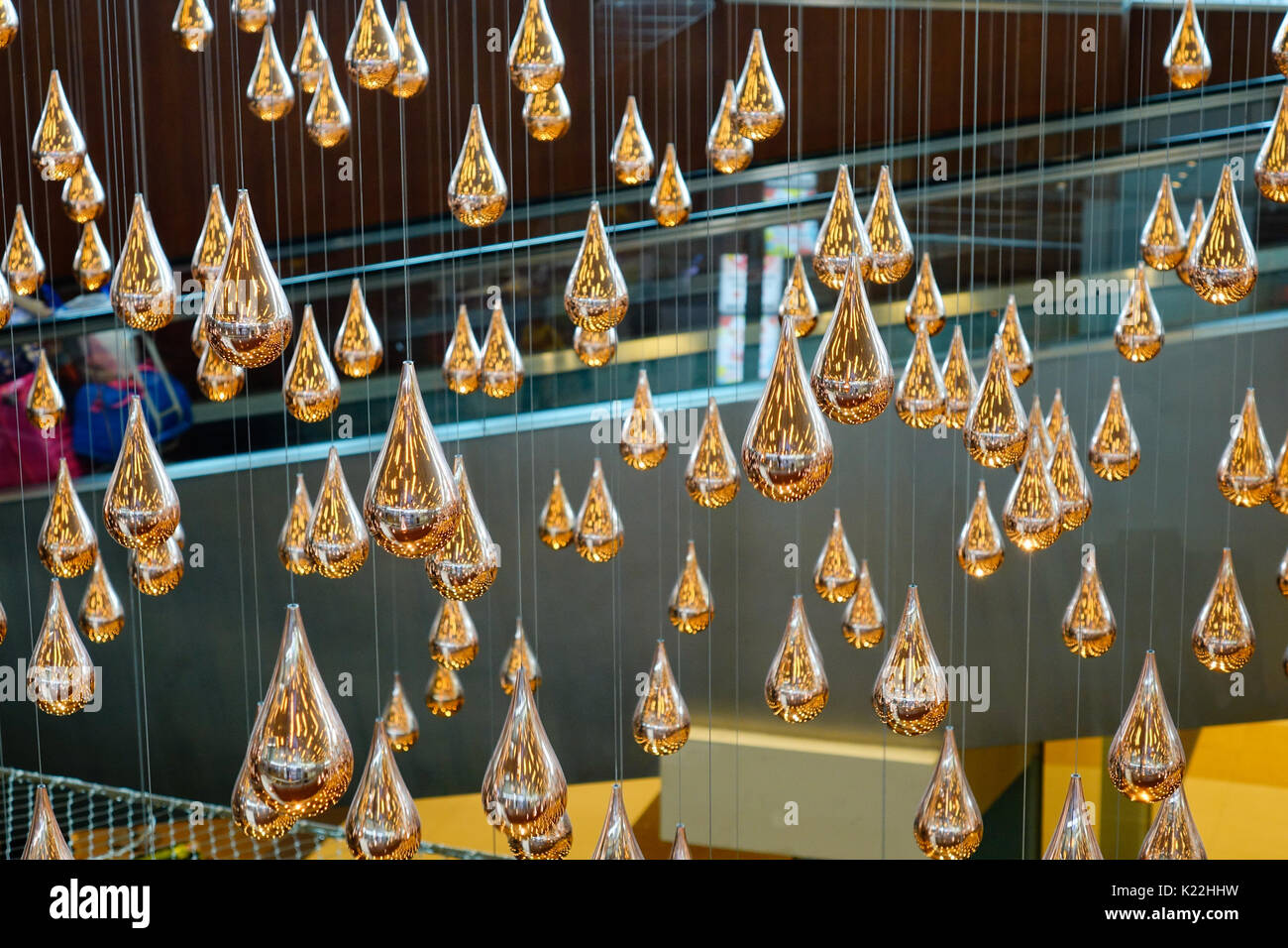 Singapore - Dec, 14 2015. Kinetic Rain at Changi Airport in Singapore ...