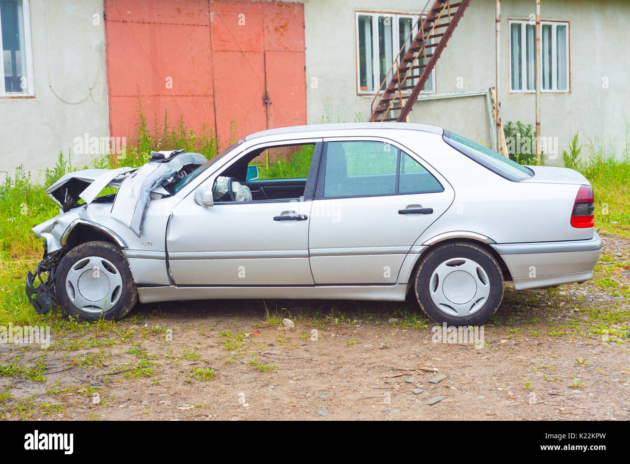 wrecked car in the accident Stock Photo - Alamy