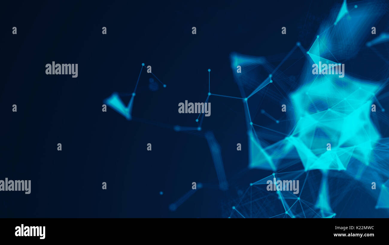 Abstract Polygonal Space Background with Connecting Dots and Lines. 3d ...