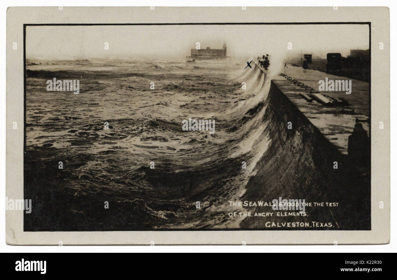 The Sea Wall Stood the Test of the Angry Elements. Galveston, Texas ...