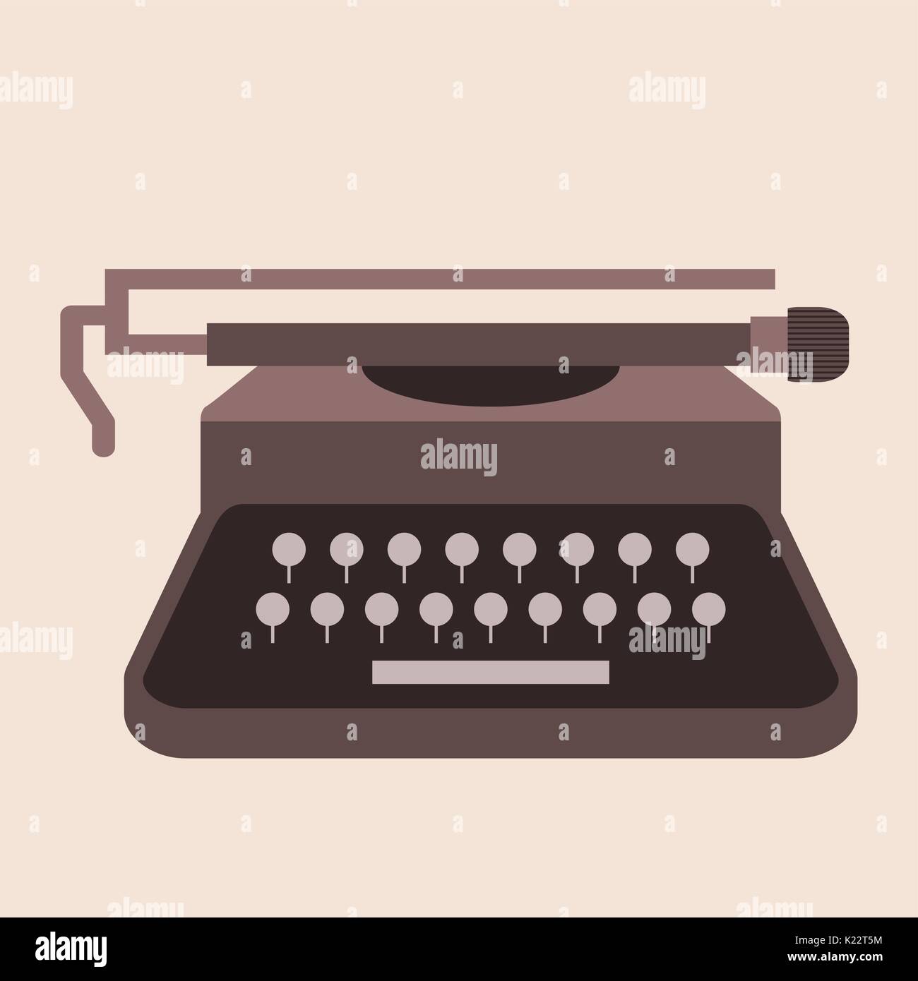 Elegant typewriter machine on the beige background. Retro style ...
