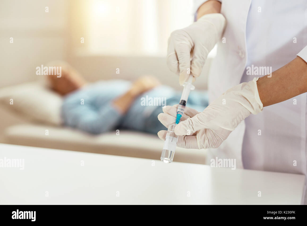 Selective focus of a medical syringe Stock Photo - Alamy