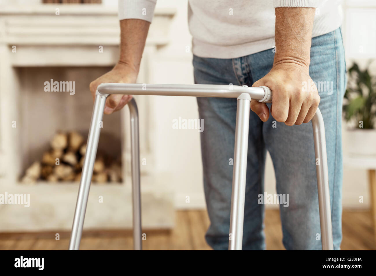 Close up of a professional walker Stock Photo - Alamy