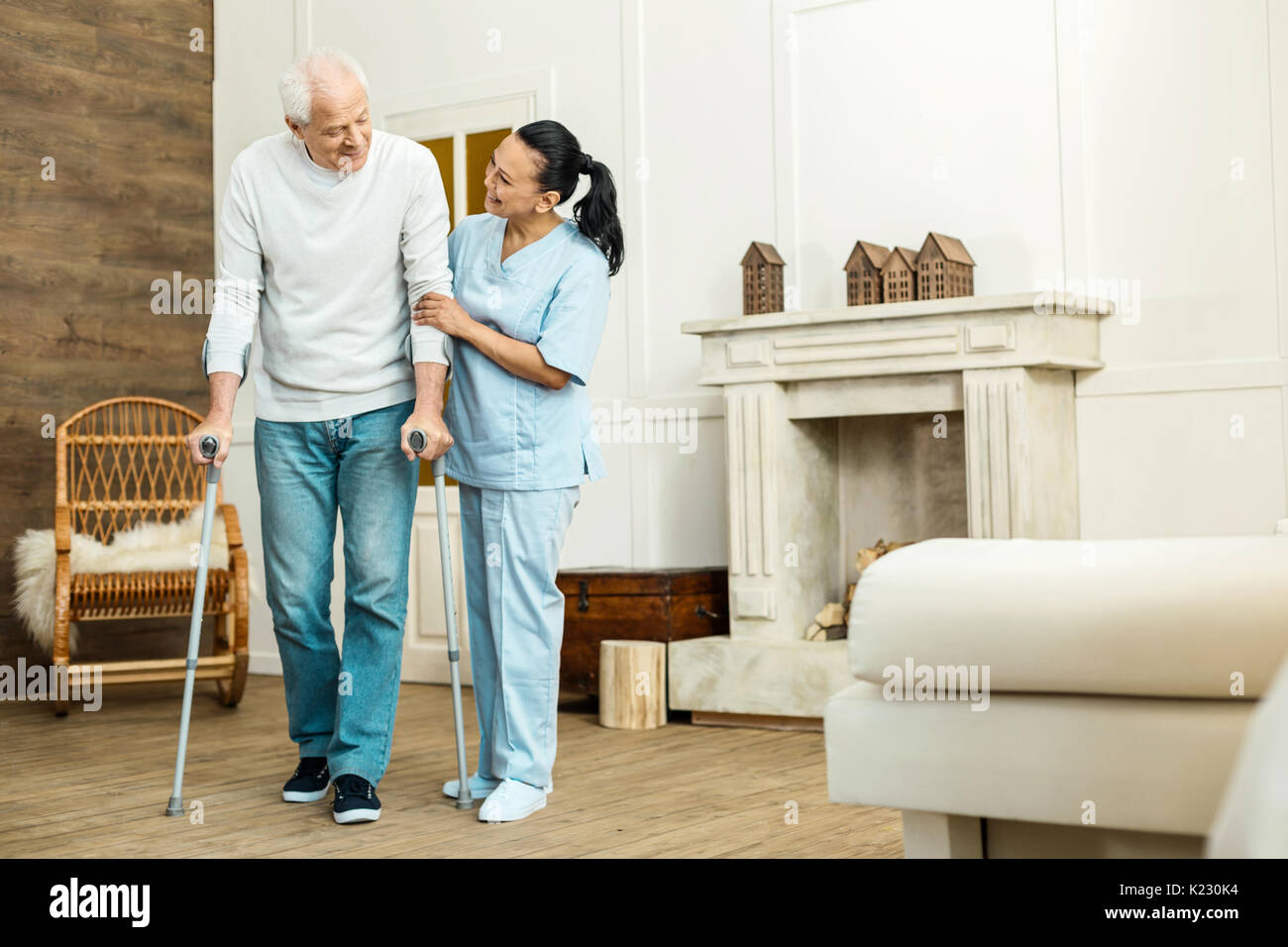 Walking using sticks hi-res stock photography and images - Alamy