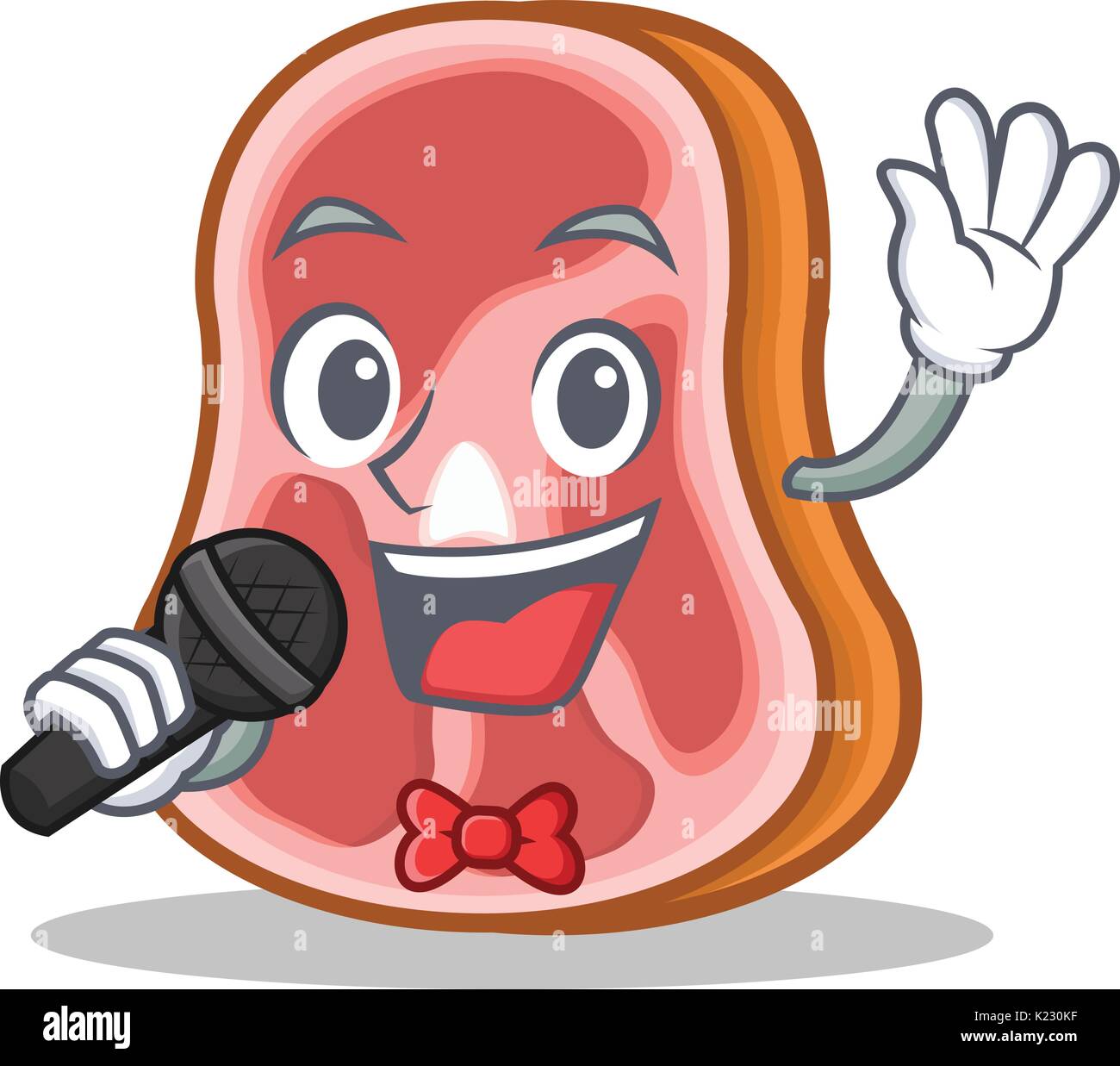 Singing meat character cartoon food vector illustration Stock Vector ...