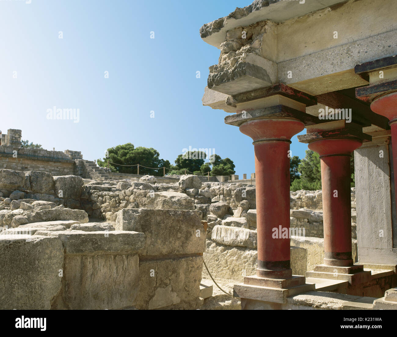 Minoan Art. Crete. Palace of Knossos (1700-1450 BC). Partial view of ...