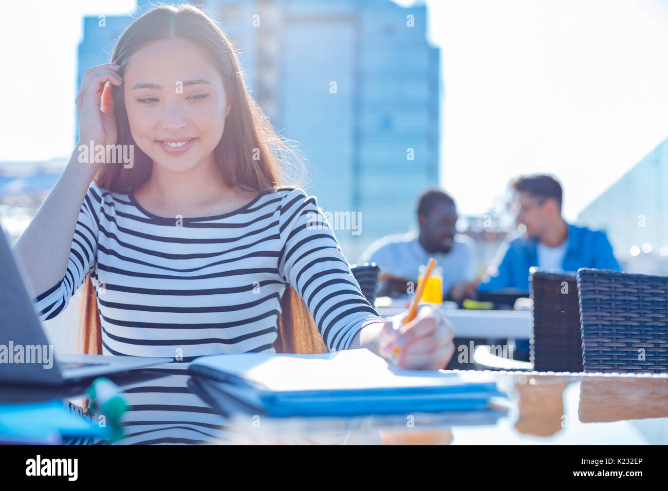 Shy woman group people hi-res stock photography and images - Alamy