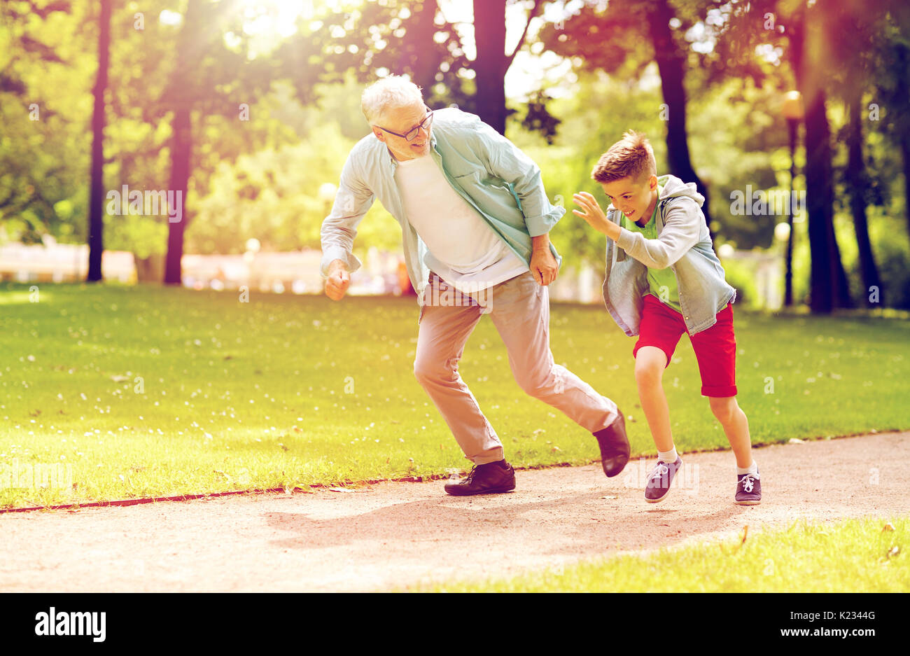 Old young person running racing hi-res stock photography and images - Alamy