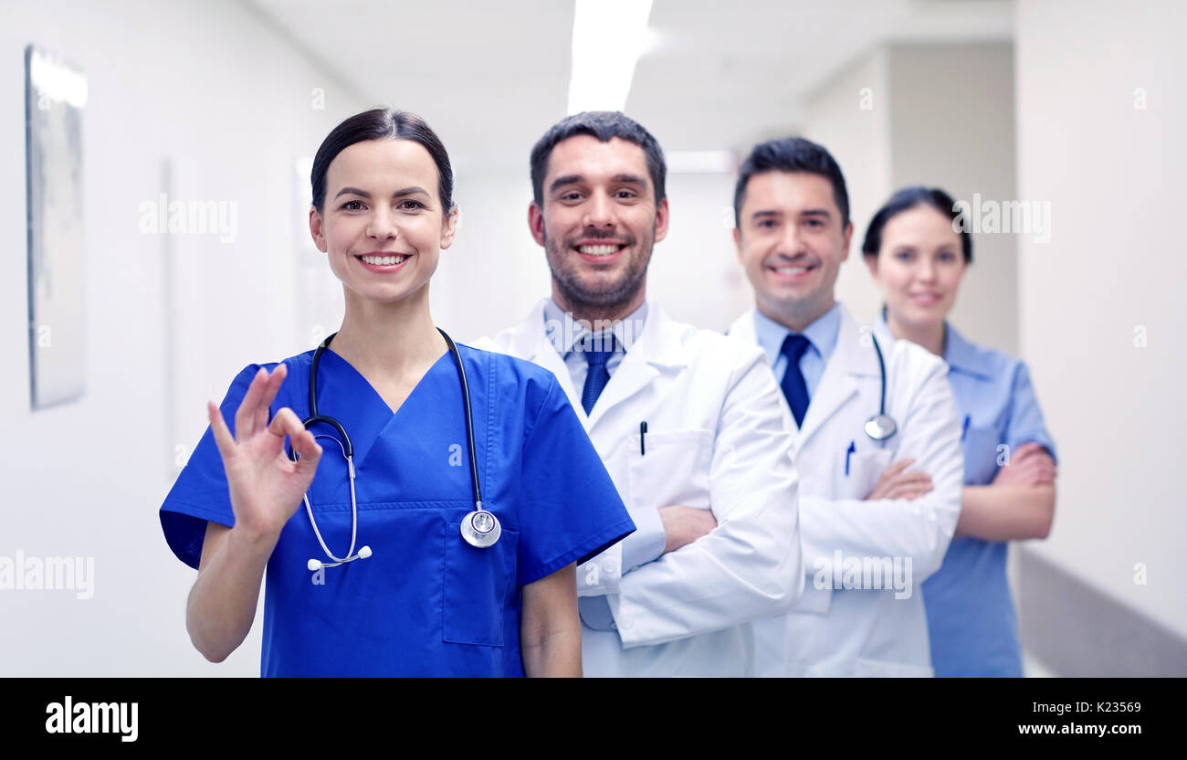 group of happy medics or doctors at hospital Stock Photo - Alamy