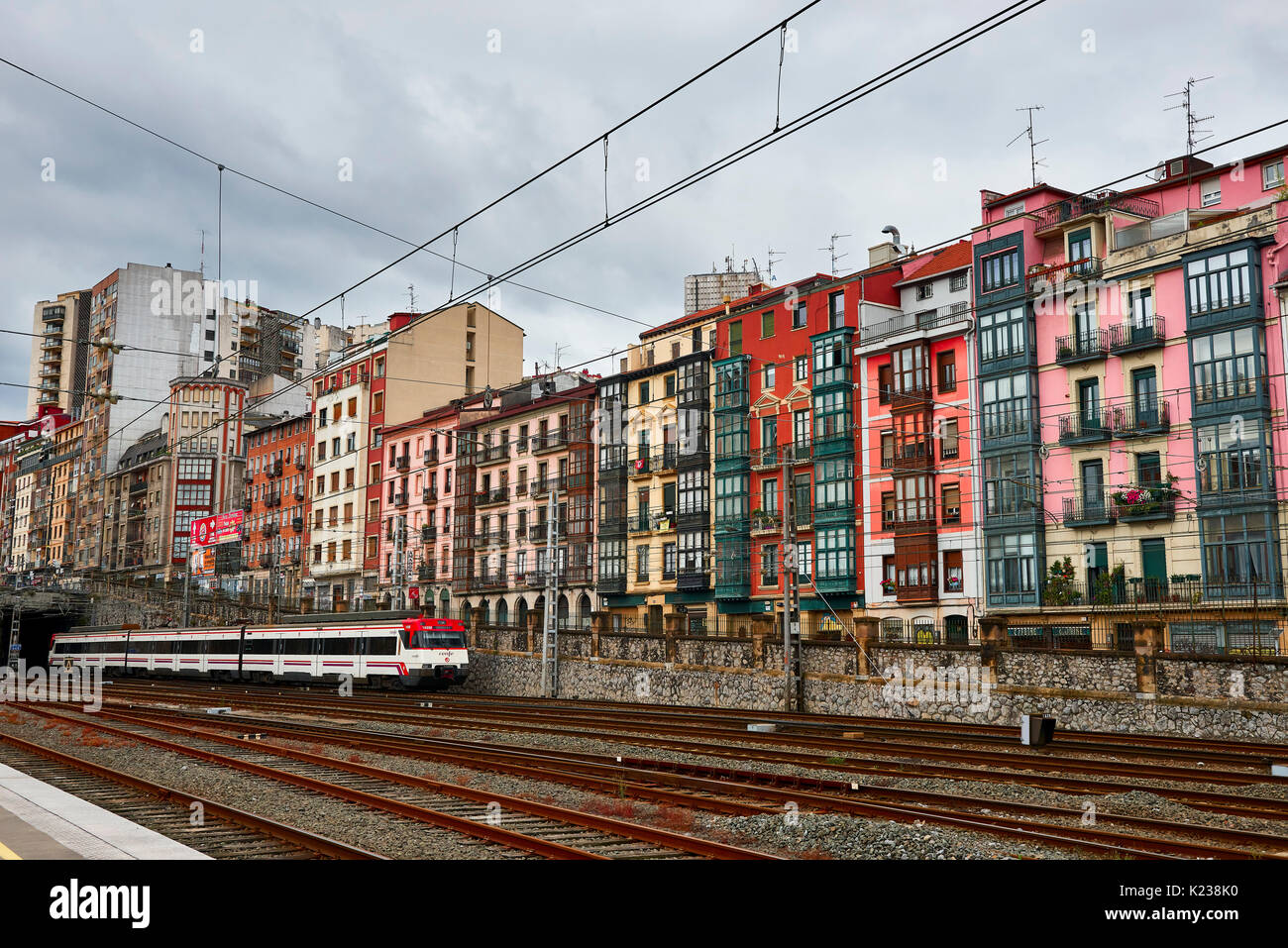 Train Arriving in Bilbao, Biscay, -Basque Country, Euskadi, Spain ...