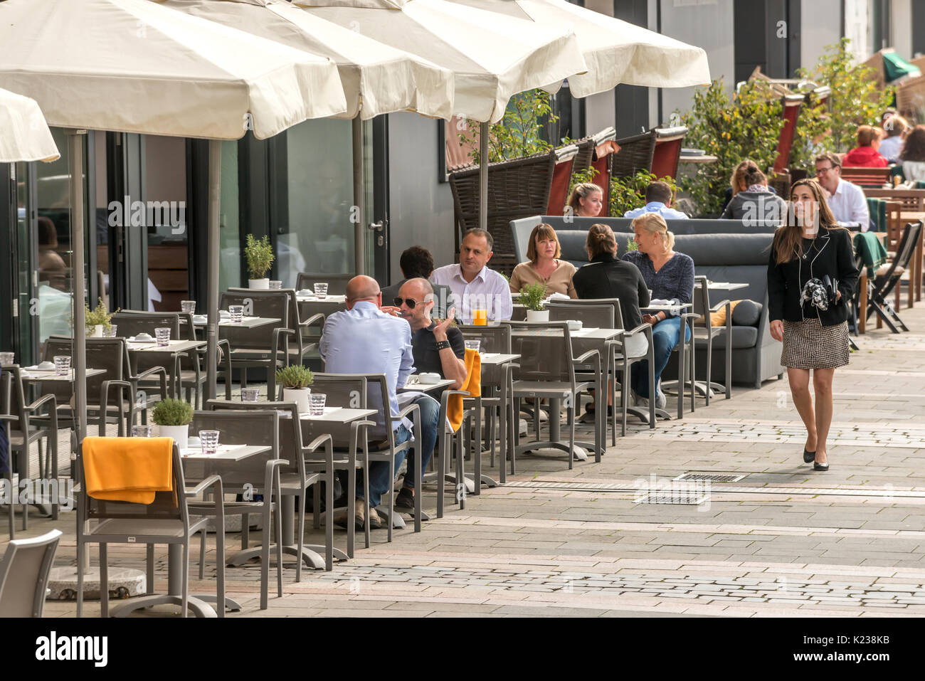 Outdoor cafe in Hamburg, Germany Stock Photo - Alamy