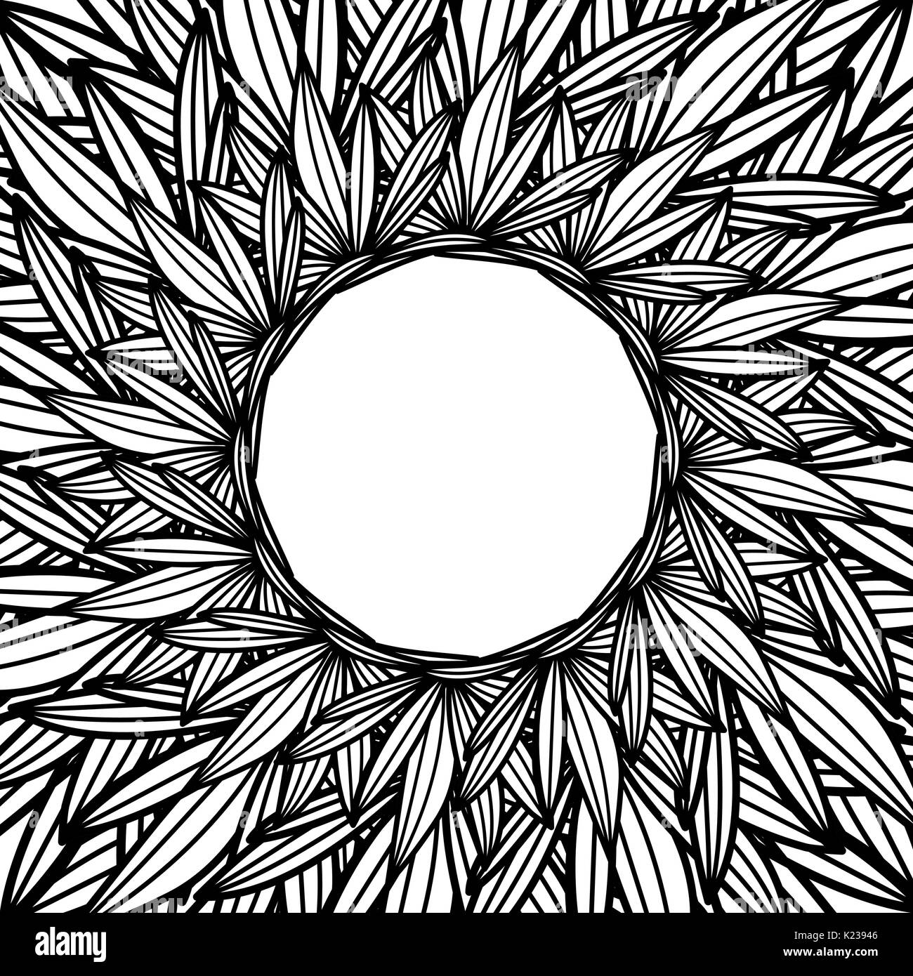 Round frame tropical leaves Stock Vector Images - Alamy