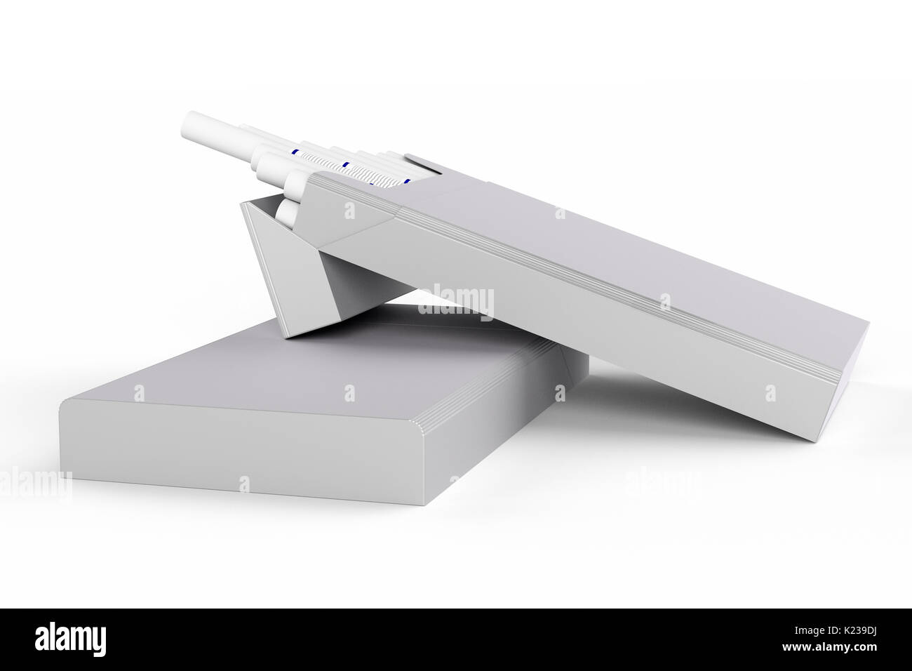 3D render composition of two slim size cigarette boxes or packs on a ...