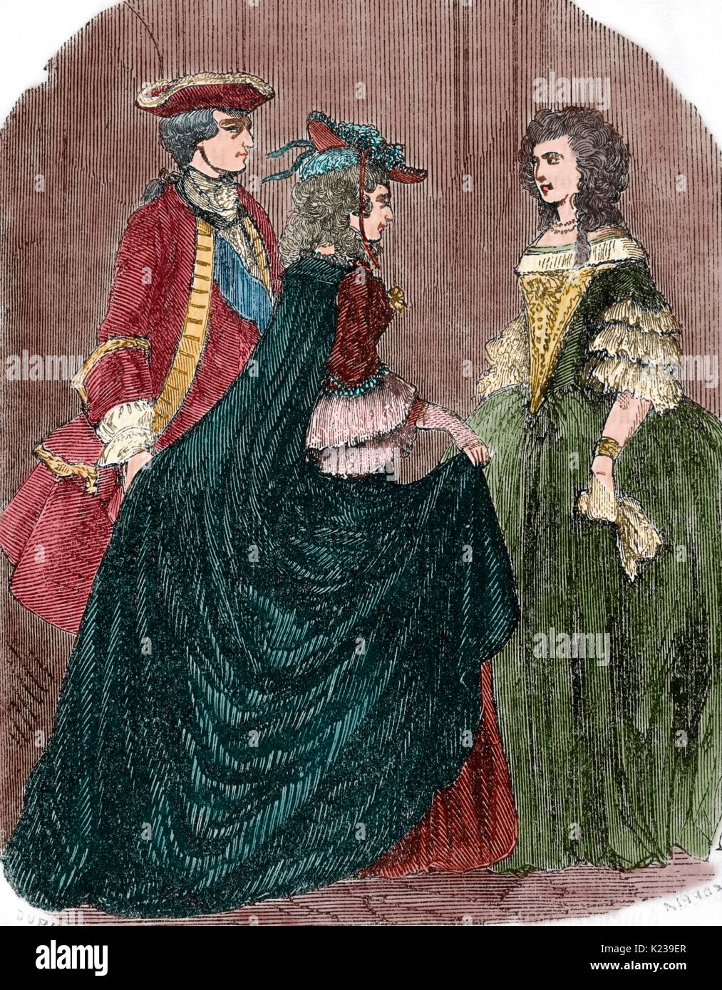 King Louis XV of France (1710-1774) next to his mistress Marie-Anne of ...