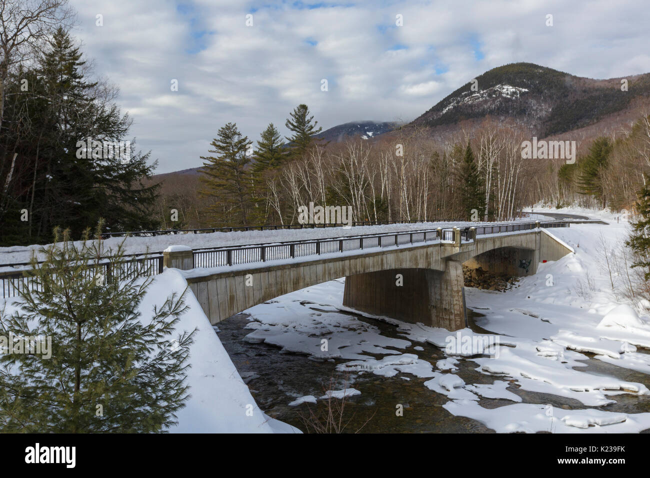 Bridge along the Kancamagus Scenic Byway (Route 112) in Lincoln, New ...