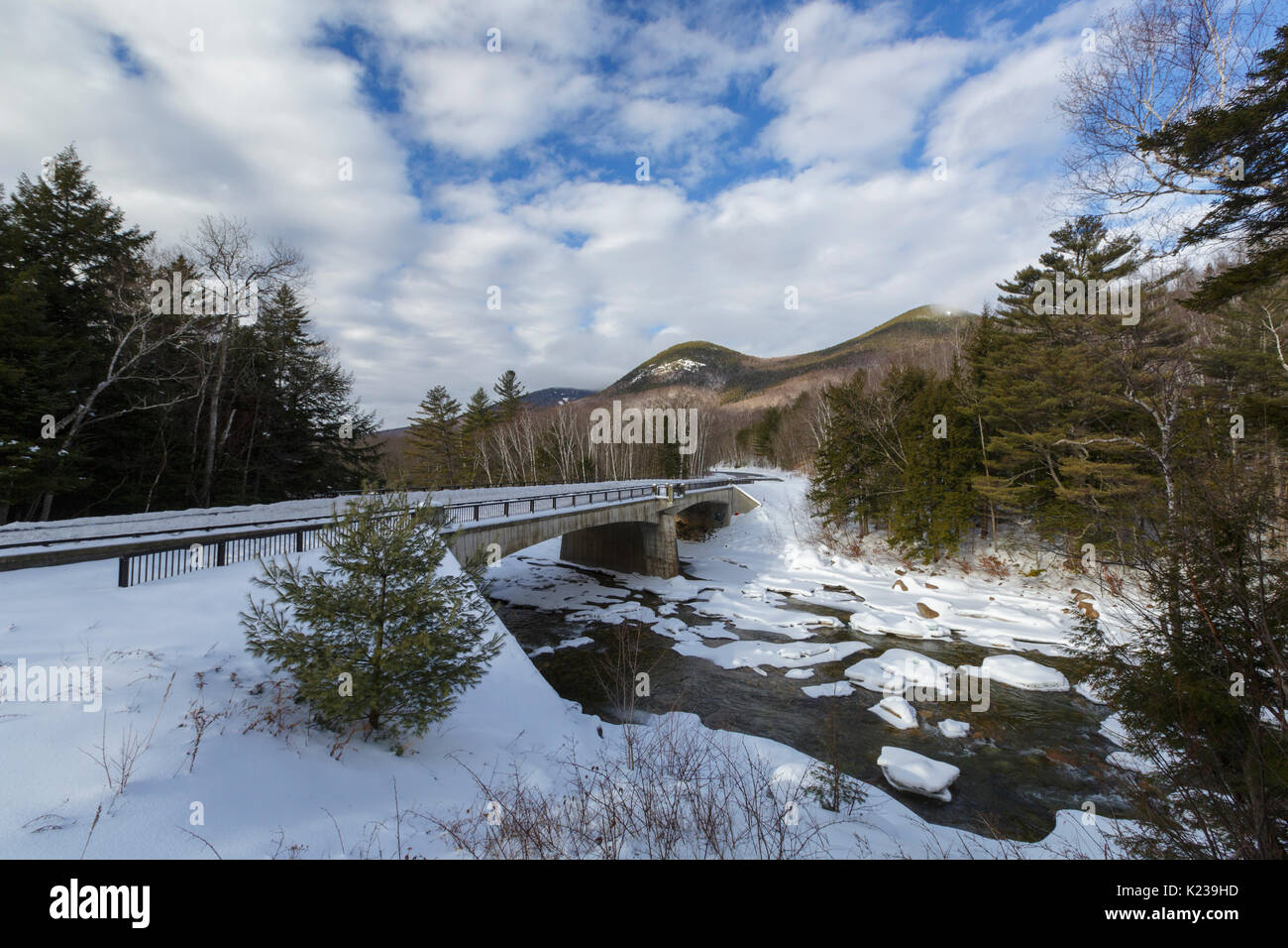 Bridge along the Kancamagus Scenic Byway (Route 112) in Lincoln, New ...