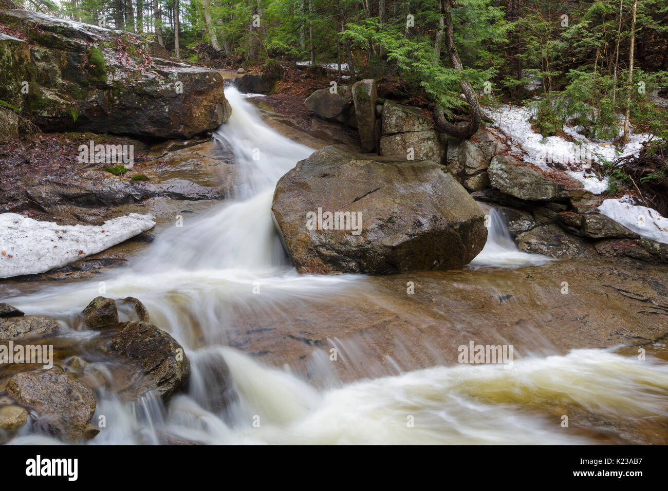Small cascade on Ledge Brook in Livermore, New Hampshire USA during the ...