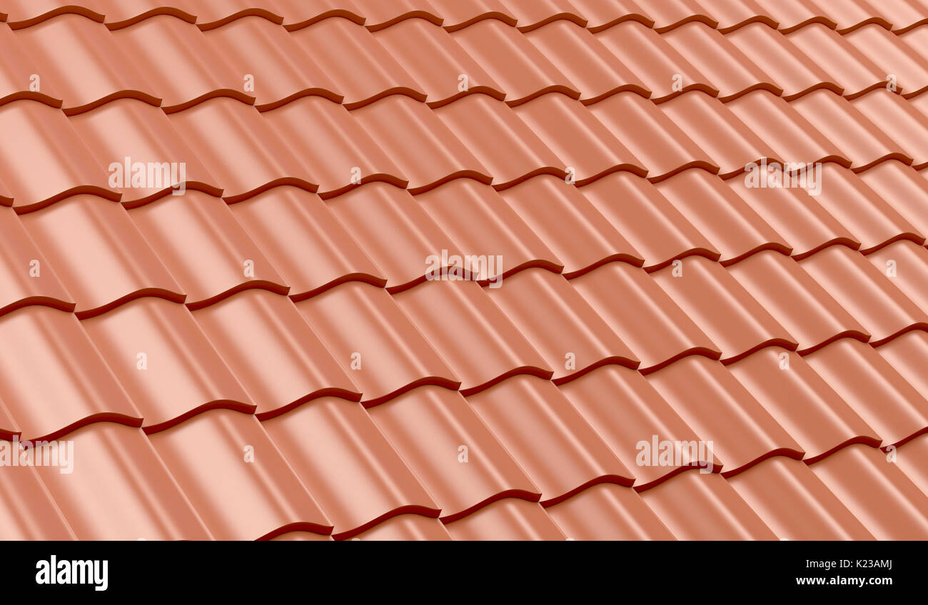 Red clay roof tiles for background Stock Photo - Alamy