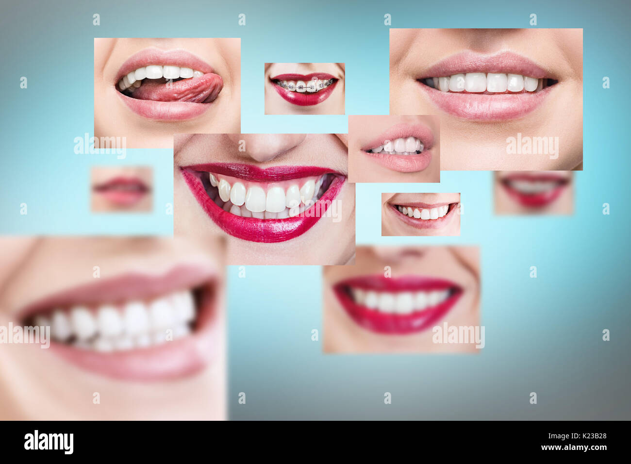 Collage of healthy smiling people Stock Photo - Alamy