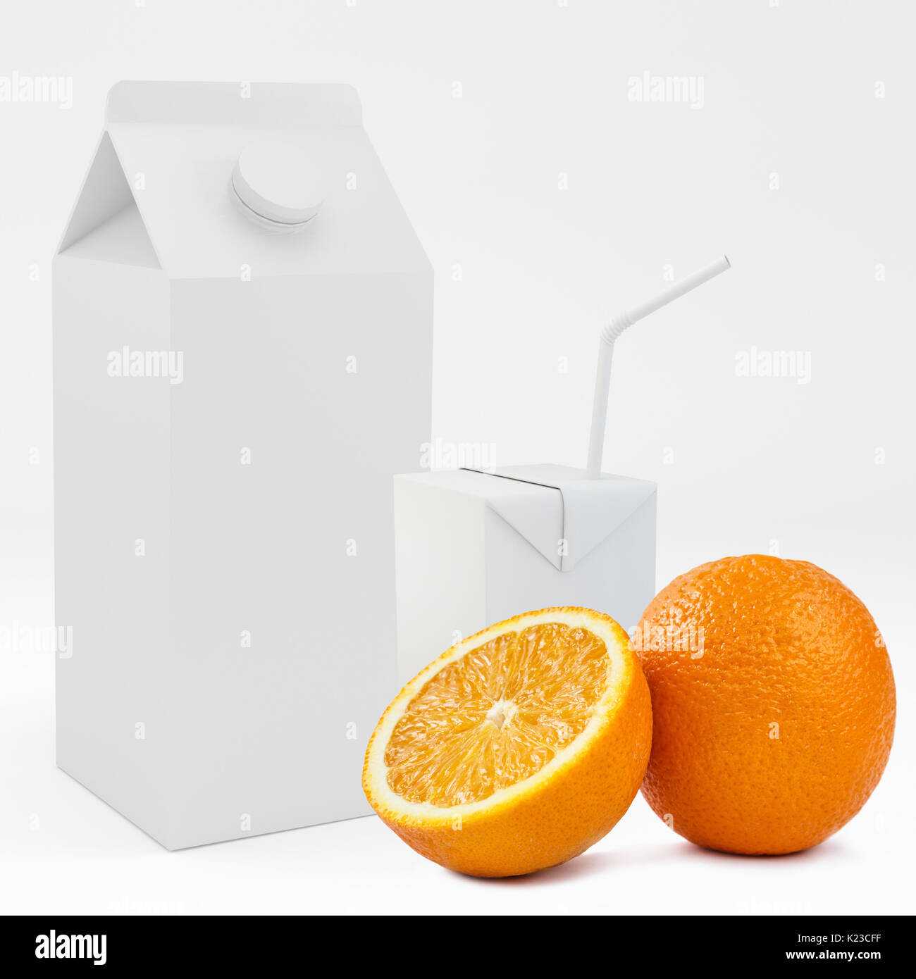 3D carton box with orange fruit. 3D rendering Stock Photo - Alamy