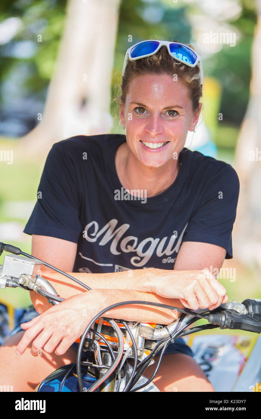 Olga Rouckova of Czech Republic poses for photographer prior to the ...