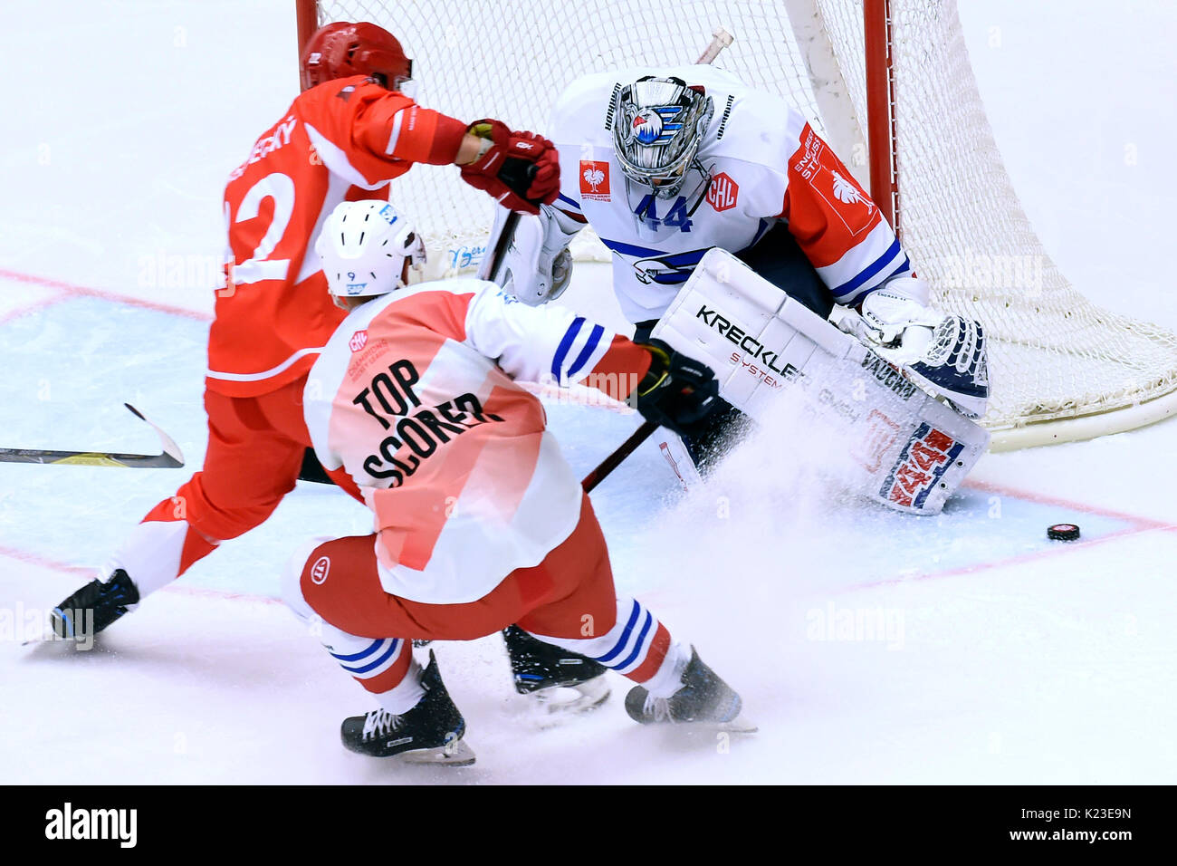 Trinec, Czech Republic. 27th Aug, 2017. From left: Vladimir Dravecky of ...