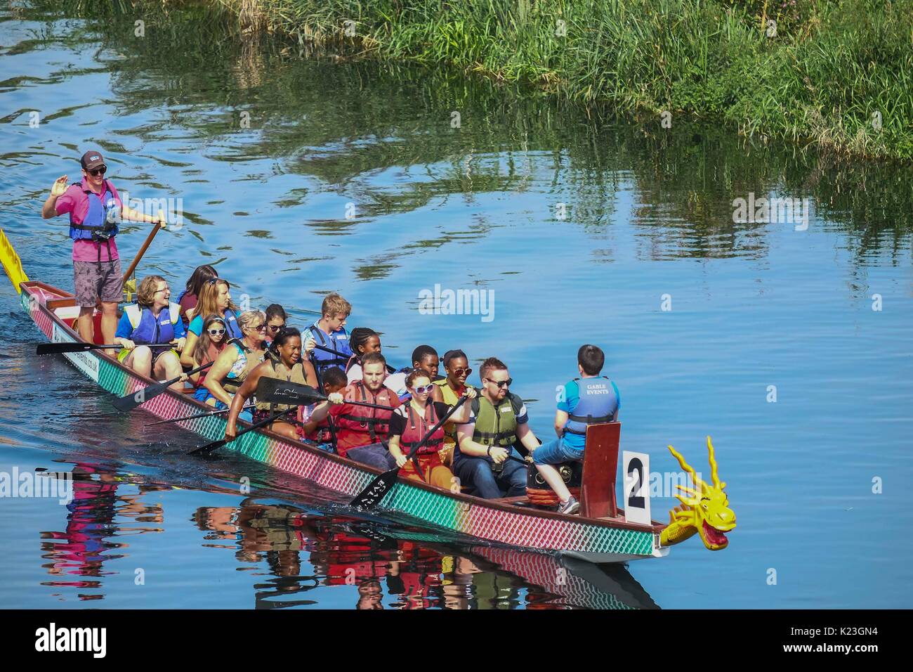 London, UK. 28th Aug, 2017. Dragon Boat racing at the East London ...