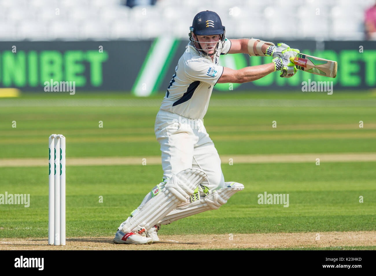 London, UK. 28th Aug, 2017. Sam Robson batting for Middlesex against ...