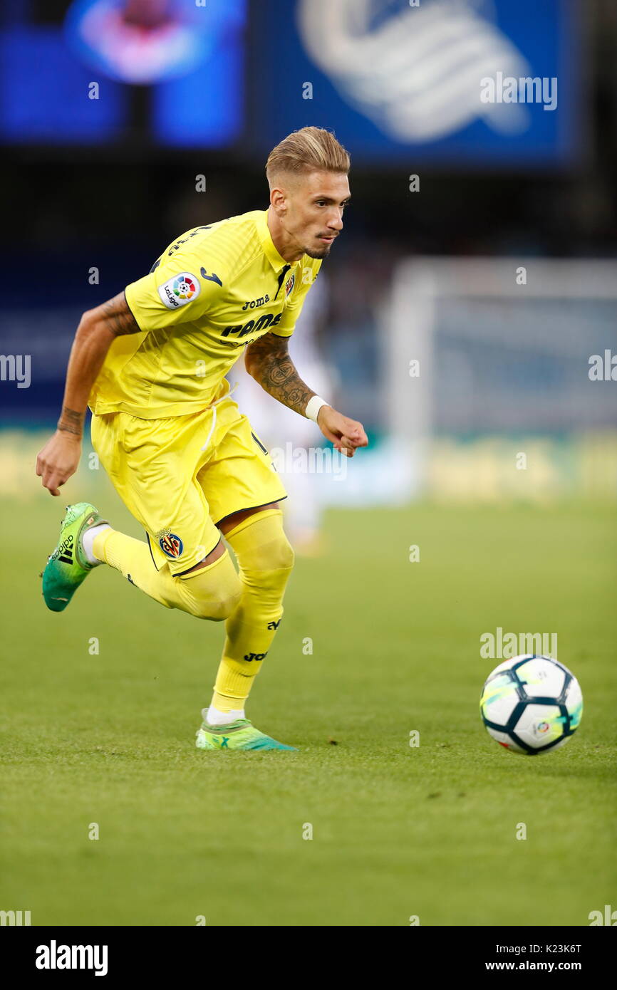 San Sebastian, Spain. 25th Aug, 2017. Samu Castillejo (Villarreal ...