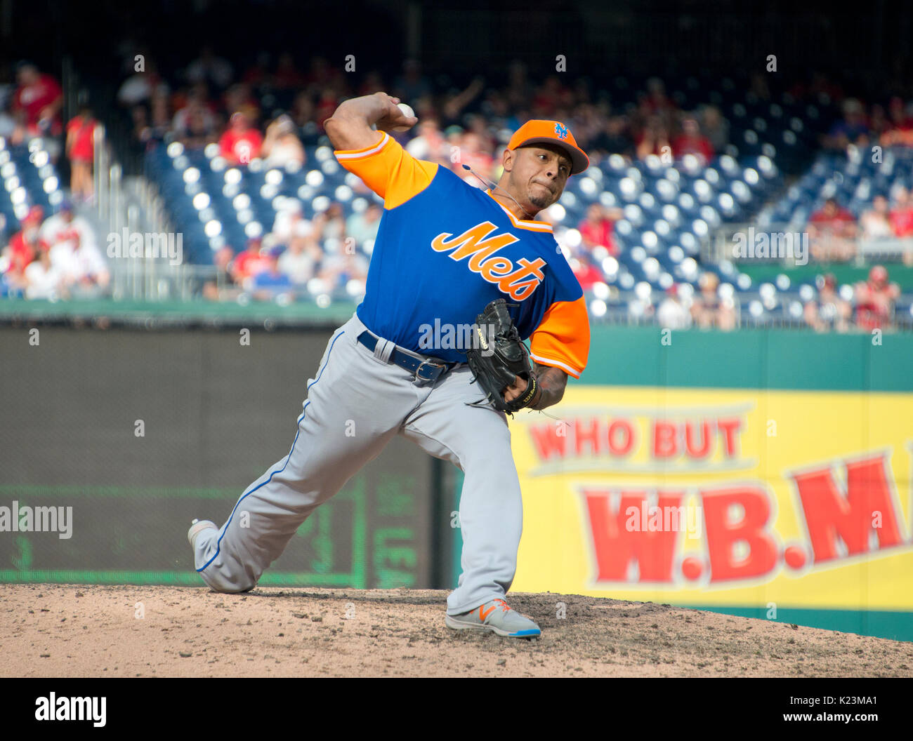 New York Mets relief pitcher AJ Ramos (44) pitches in the ninth inning ...