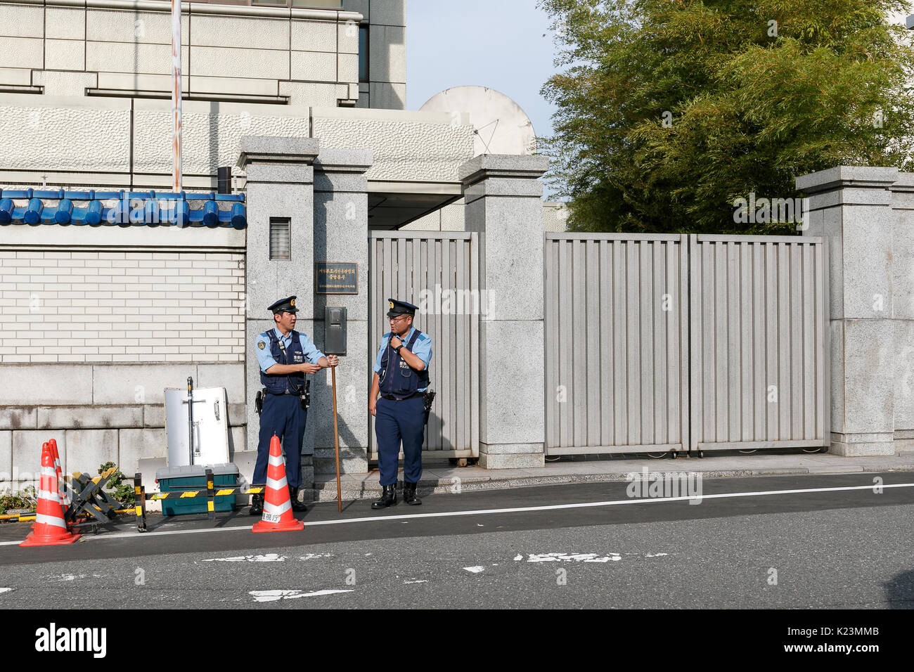 Tokyo, Japan. 29th August, 2017. Japanese police patrol the ...