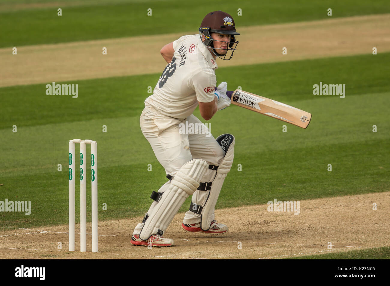 London, UK. 29th Aug, 2017. Nightwatchman Stuart Meaker batting for ...