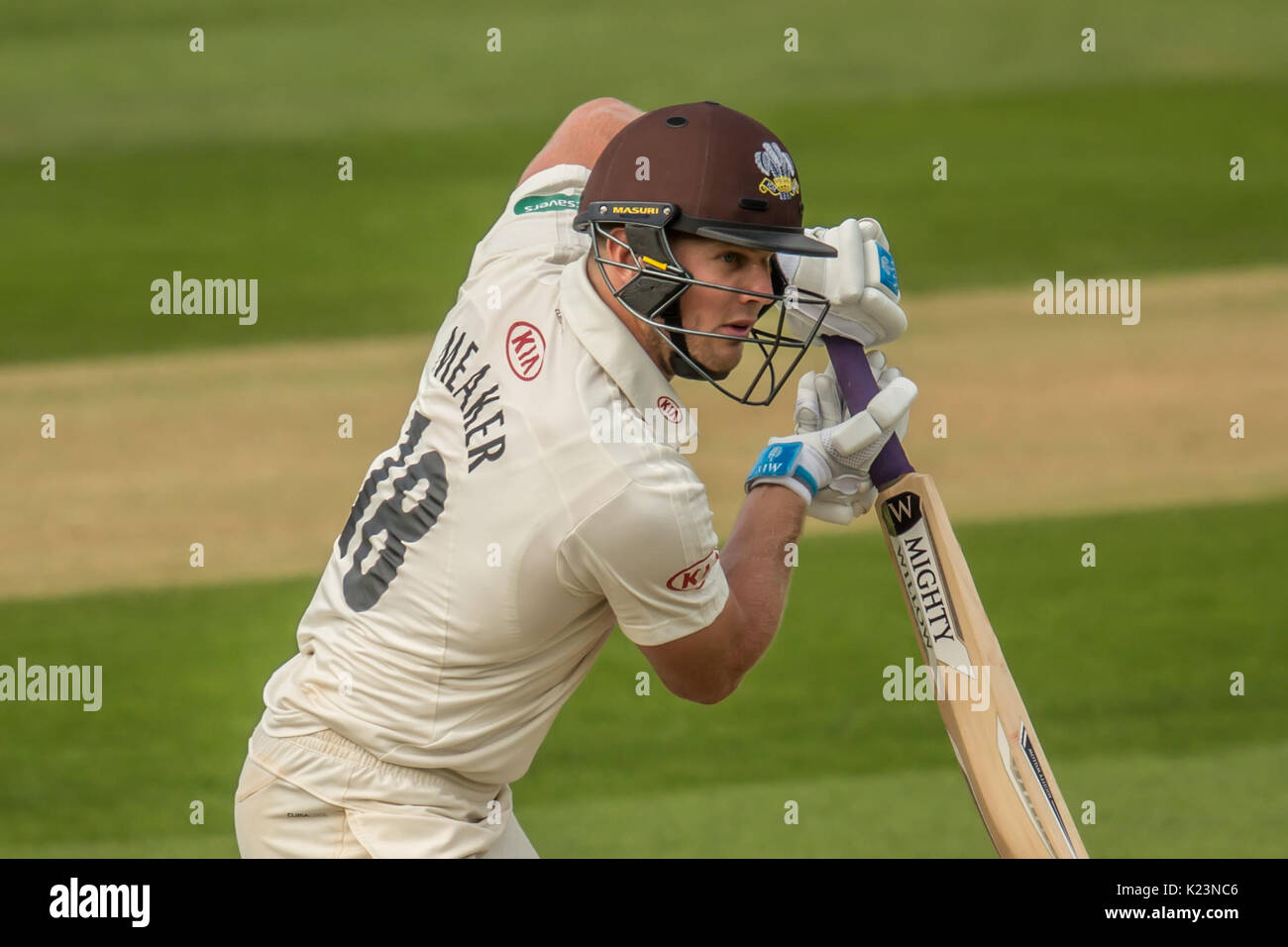 London, UK. 29th Aug, 2017. Nightwatchman Stuart Meaker batting for ...
