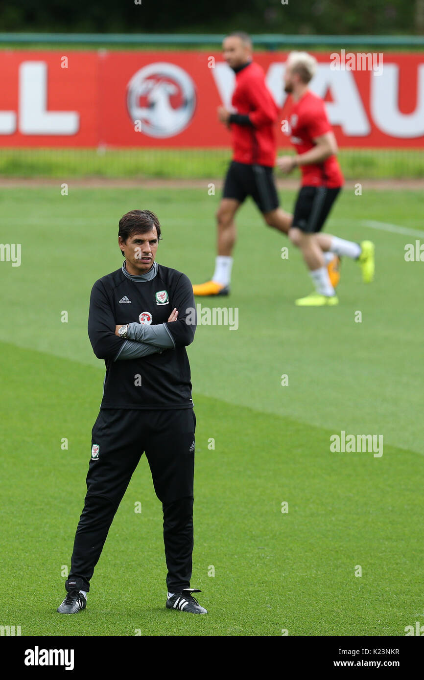 Cardiff, UK. 29th Aug, 2017. Chris Coleman, the Wales manager during ...
