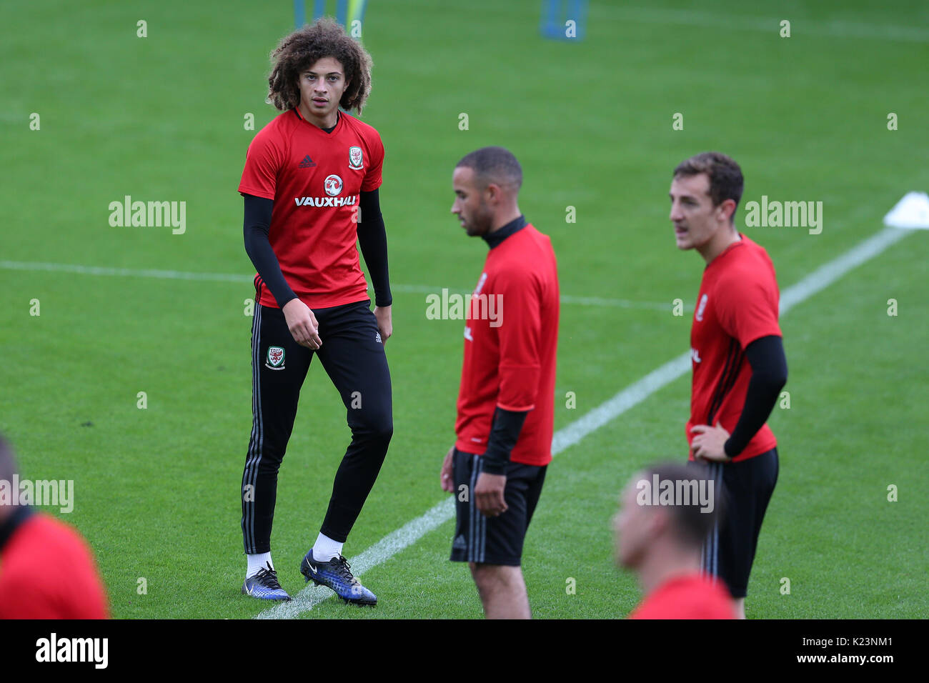 Cardiff, UK. 29th Aug, 2017. 16 year old Ethan Ampadu of Wales (l), the ...