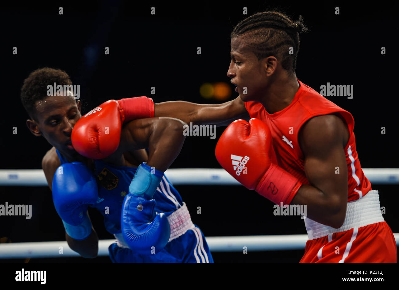 Hamburg, Germany. 29th Aug, 2017. The German boxer Salah Ibrahim Omar ...