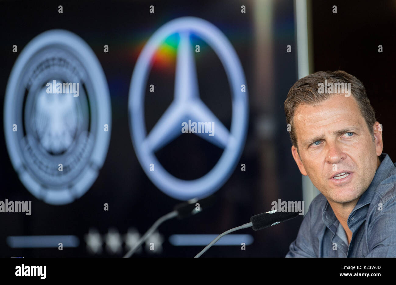Stuttgart, Germany. 30th Aug, 2017. The German soccer team manager ...