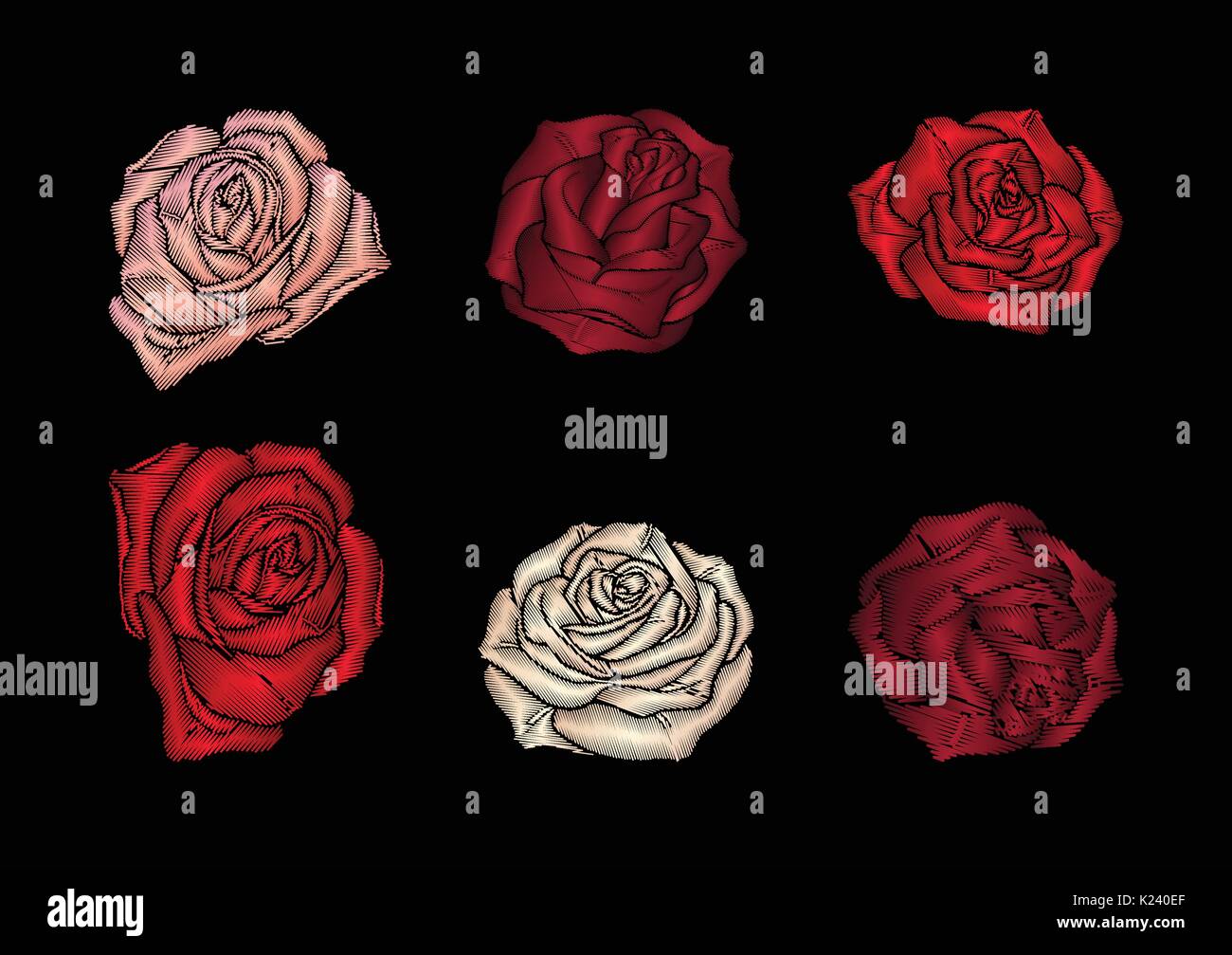 Satin embroidery stitch Stock Vector Images - Alamy