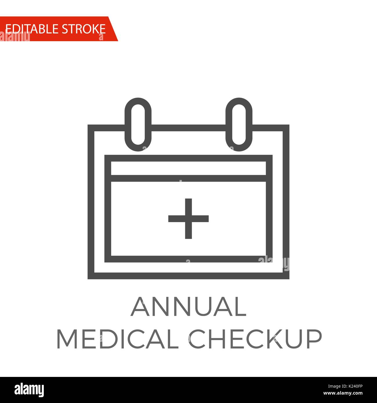 Annual Medical Checkup Thin Line Vector Icon. Flat Icon Isolated on the ...