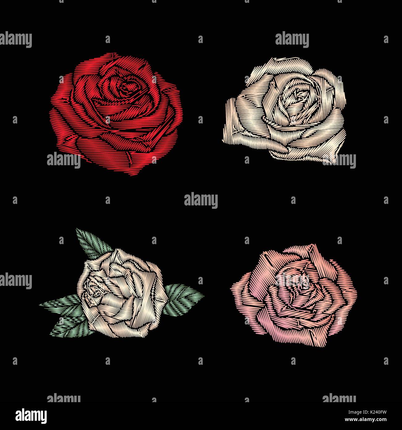 Satin rose bouquet Stock Vector Images - Alamy