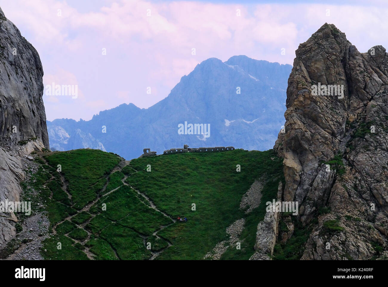 WWI Italian front, Carnic Alps, mount Chiadenis. Italian trench Stock ...