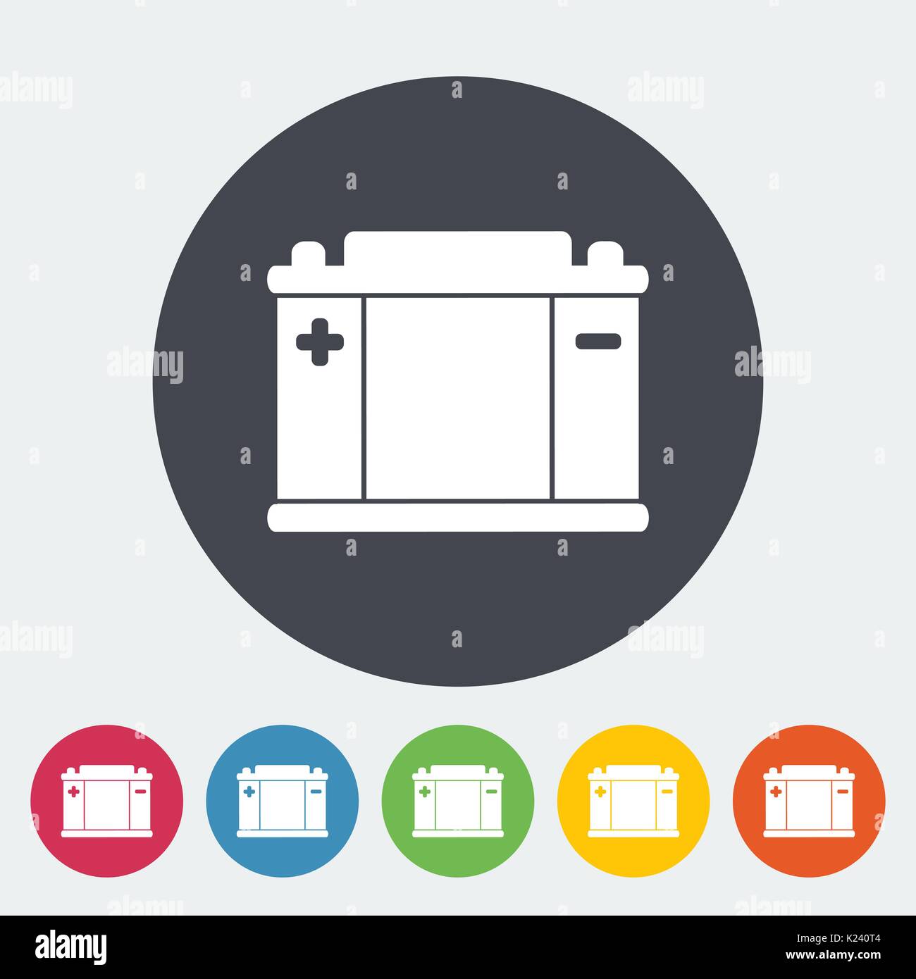 Battery. Single flat icon on the circle. Vector illustration Stock ...